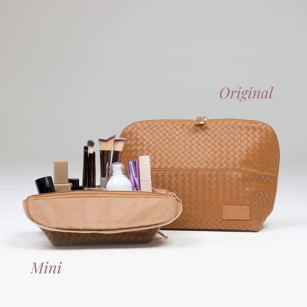 The Mini Beauty Bag in Caramel – Haven Bag Co.