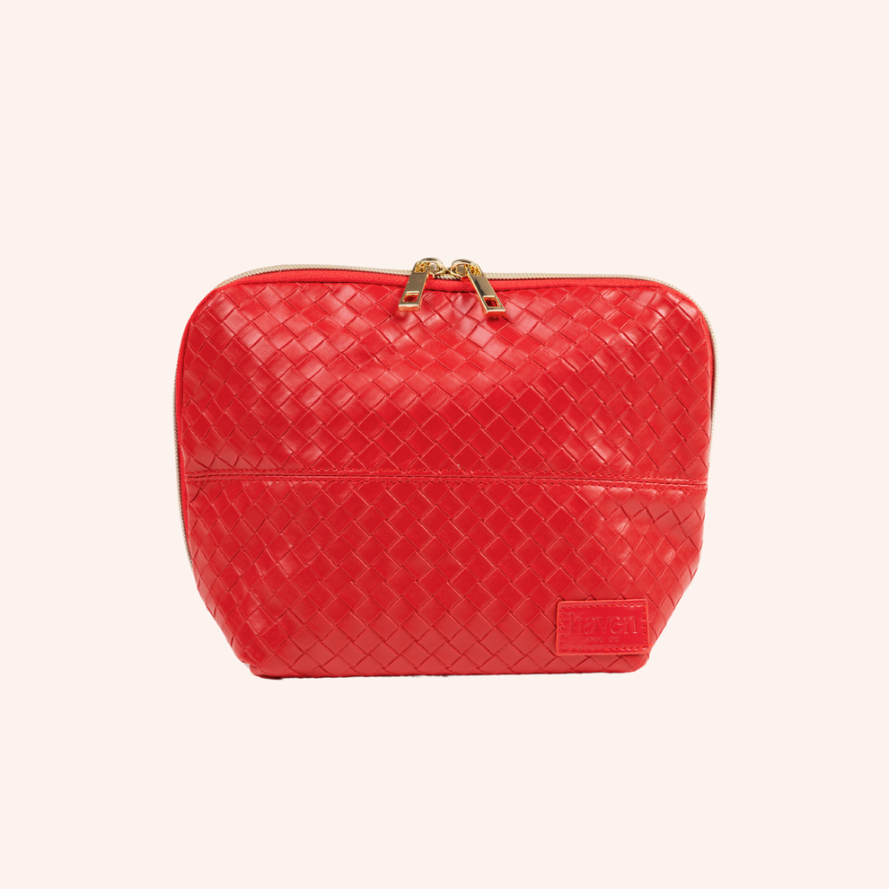 The Mini Beauty Bag in Ruby – Haven Bag Co.